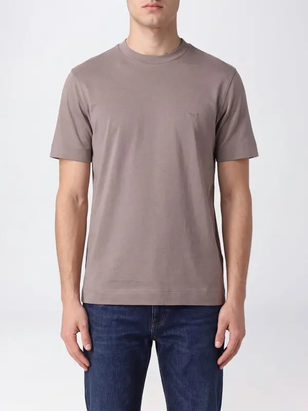 Emporio Armani Lyocell And Cotton Jersey Crew-neck T-shirt - Sand