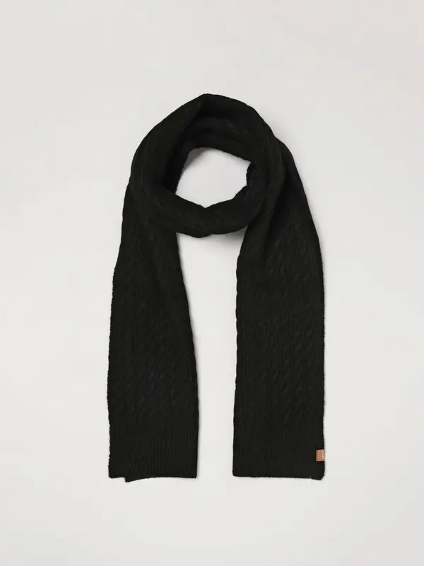 Liu Jo Two-piece Woven Knit Ribbed Hat And Scarf Set - Black