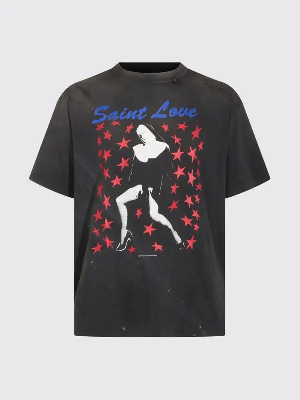 SAINT MXXXXXX Graphic Print Dropped Shoulder Cotton T-shirt