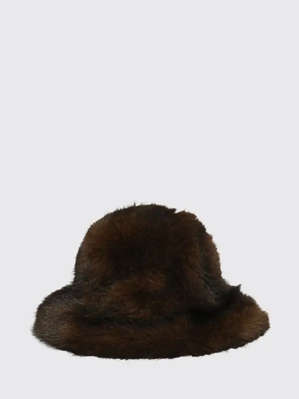 Liviana Conti Faux Fur Hat With A Medium Brim - Ebony