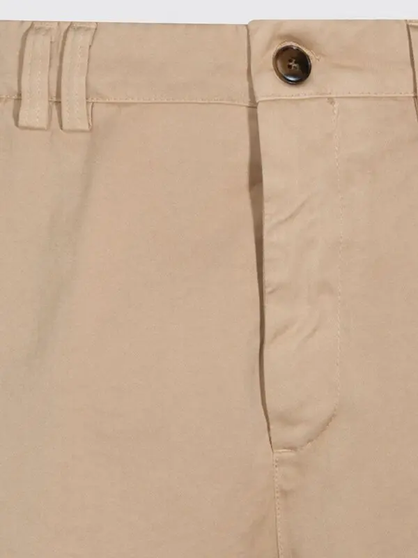 Canali Slim Fit Tailored Cotton Trousers With American Pockets - Sand
