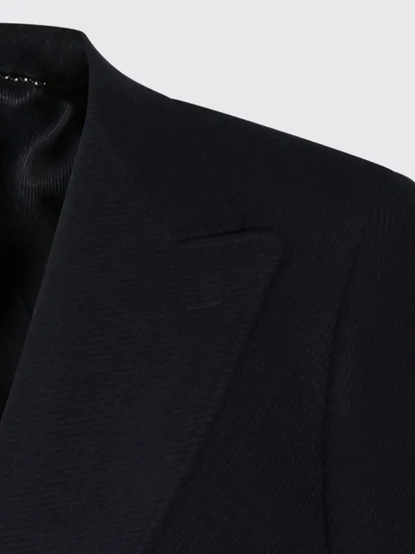 Canali Double-breasted Long Coat In Wool And Cashmere Blend
