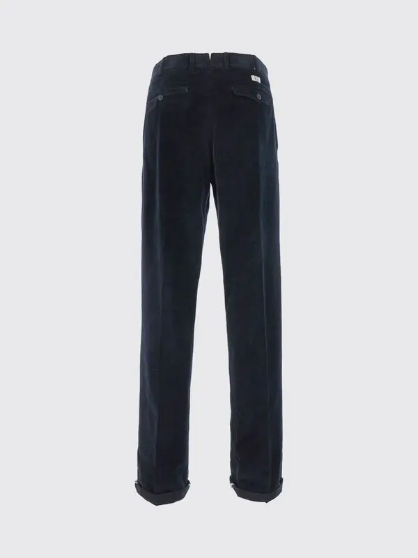PT TORINO Slim Fit Pleated Corduroy Trousers - Blue