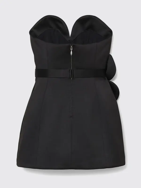Marc Jacobs Crêpe Mini Dress With Sweetheart Neckline And Floral Appliqu