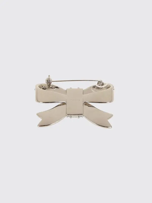 SELF-PORTRAIT Crystal-embellished Bow-shaped Brass Brooch