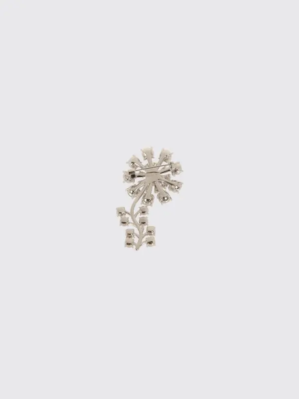 SELF-PORTRAIT Zirconia Crystal Flower Brooch In Brass