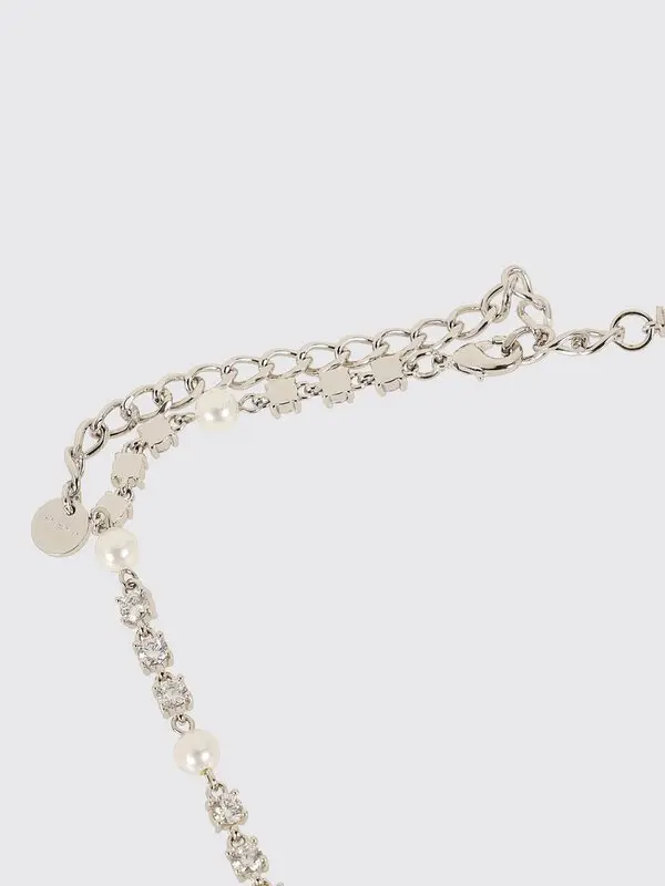 SELF-PORTRAIT Crystal And Faux Pearl Brass Choker Necklace
