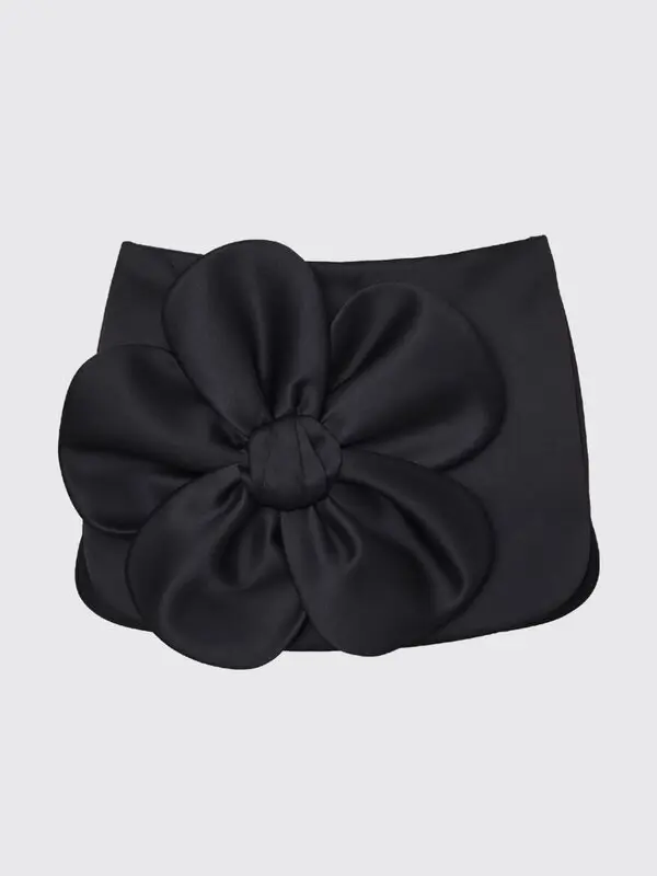 Marc Jacobs Crêpe Pencil Mini Skirt With Flower Appliqué And Curved Hem