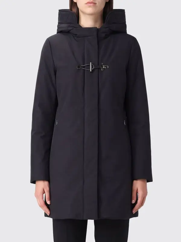 FAY Padded Knee-length Parka With Hood And Iconic Toggle Closure - Blue
