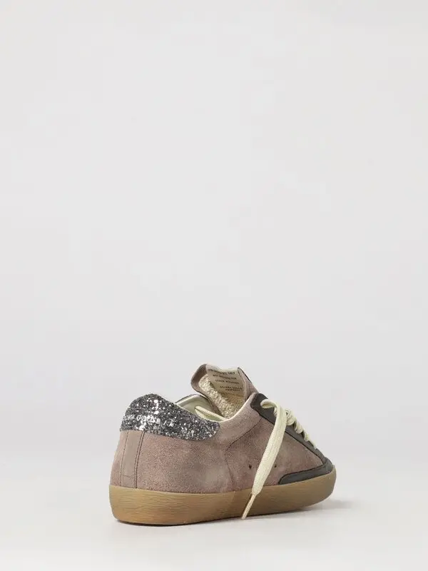 GOLDEN GOOSE Super-star Leather And Glitter Mesh Sneakers With Suede Details