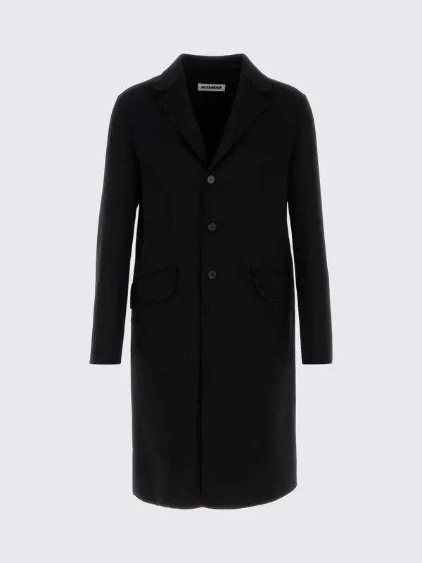 JIL SANDER Single-breasted Long Coat In Virgin Wool And Cashmere