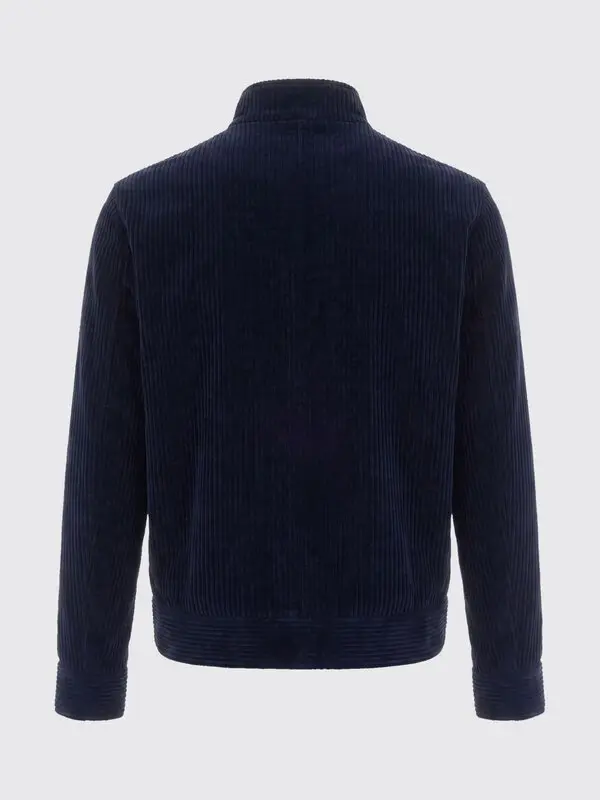 Emporio Armani High-neck Stretch Velvet Jacket With Zip Closure