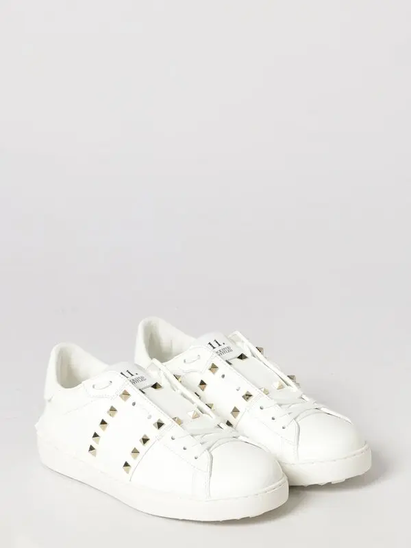 Valentino Garavani Rockstud Untitled Studded Smooth Leather Trainers