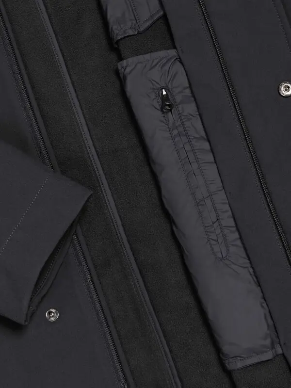 COLMAR Long Windproof Technical Fabric Parka With High Neck - Black
