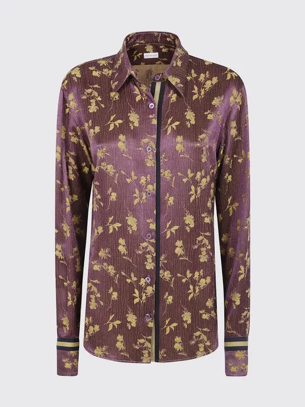 Dries Van Noten Floral-print Long-sleeved Satin Shirt