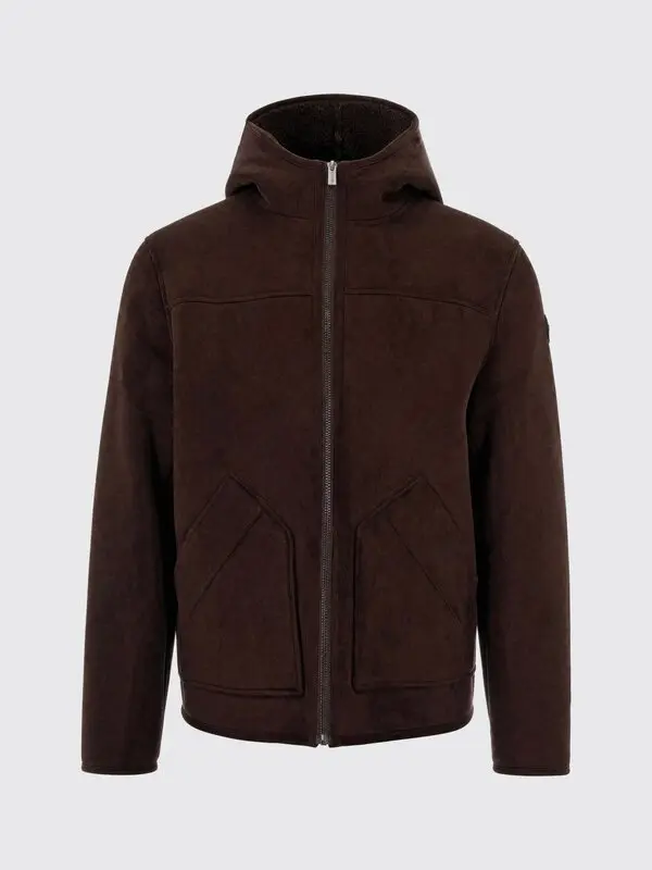 COLMAR Hooded Jacket In Faux Suede Leather