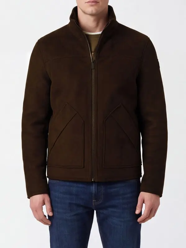 COLMAR Short Jacket In Faux Suede Leather With High Neck
