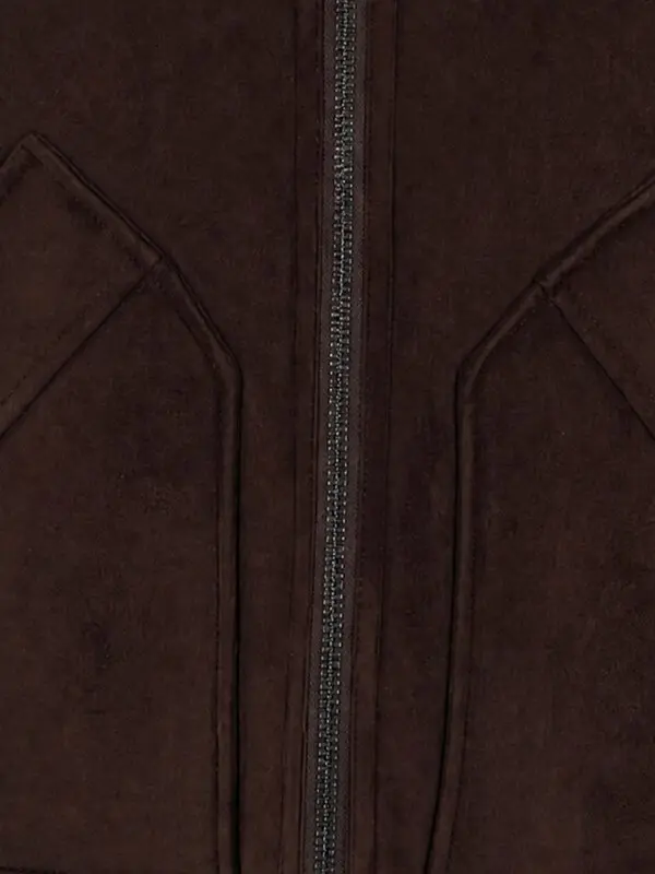 COLMAR Short Jacket In Faux Suede Leather With High Neck