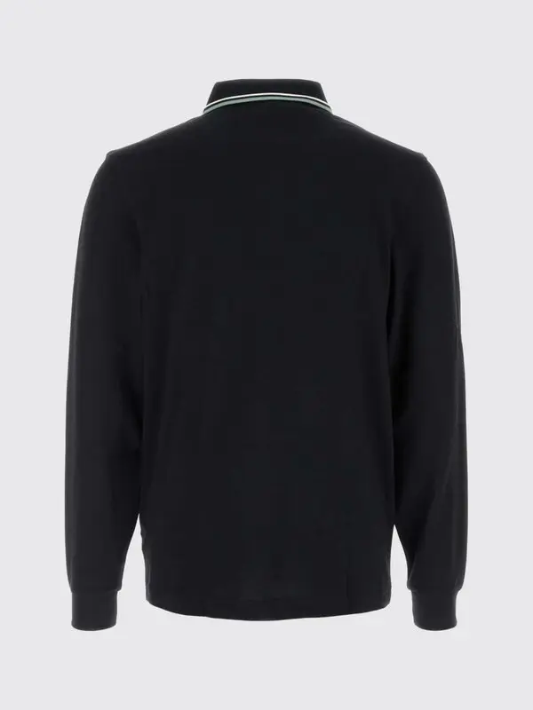 Fred Perry Long-sleeved Polo Shirt In Cotton Piqué With Embroidered Logo - Blue