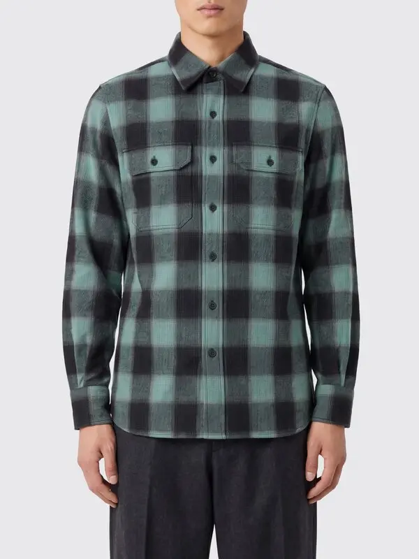 TOM FORD Slim Fit Check Cotton Shirt With Curved Hem