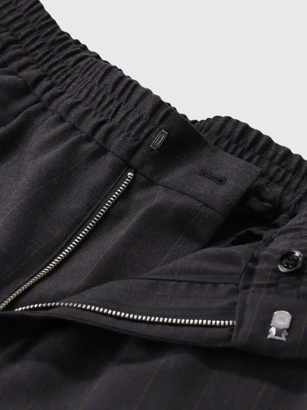 AMI Paris Pinstriped Slim Fit Wool Trousers With Elastic Waist