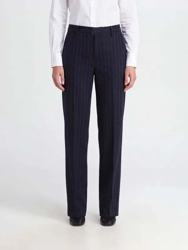 PT TORINO Pinstriped Slim Fit Tailored Trousers In Virgin Wool