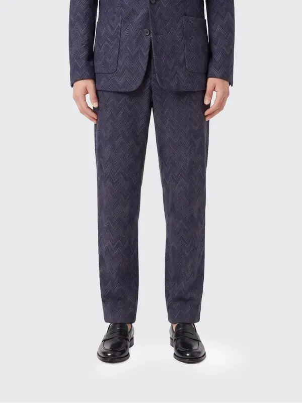 Missoni Slim Fit Zig-zag Wool Blend Chino Trousers