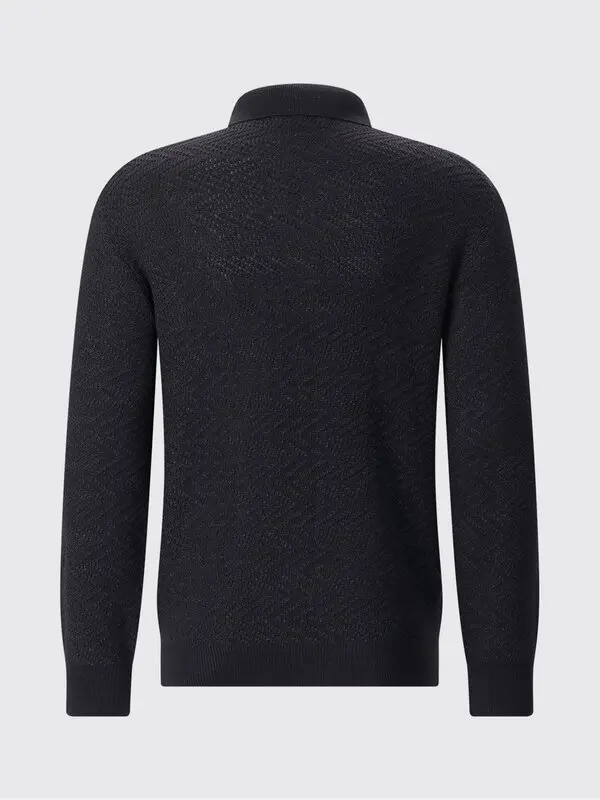 Missoni Long-sleeved Zig-zag Knit Polo Shirt