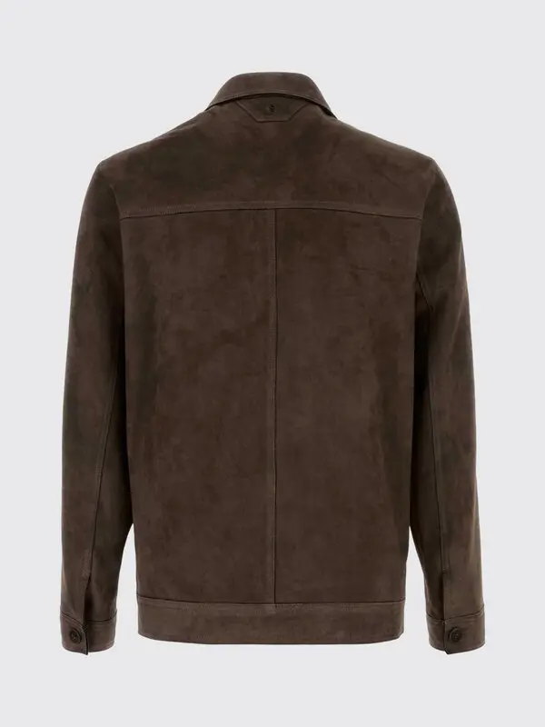 SALVATORE SANTORO Suede Shirt Jacket With Patch Pockets
