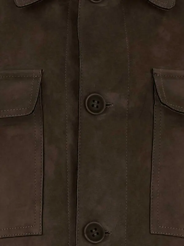 SALVATORE SANTORO Suede Shirt Jacket With Patch Pockets