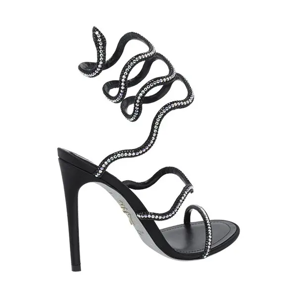 Rene Caovilla Pump Sandals With Rhinestones