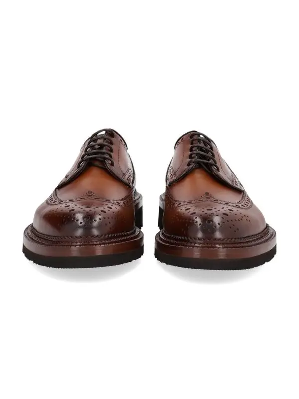 Santoni Brogue Derby Lace-up Shoes