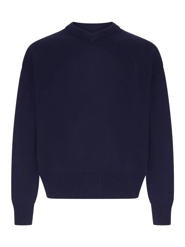 JW Anderson J.w.anderson Navy V-neck Sweater - Blue