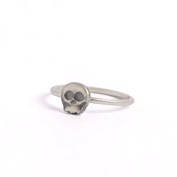 RELIC Memento Mori Skull Ring - Silver/black