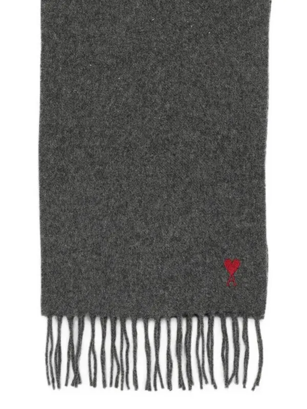 AMI Paris De Coeur Wool Scarf