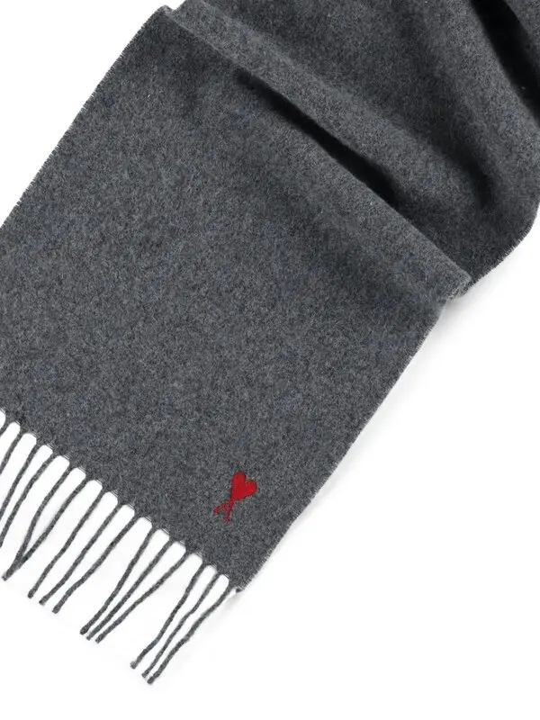 AMI Paris De Coeur Wool Scarf