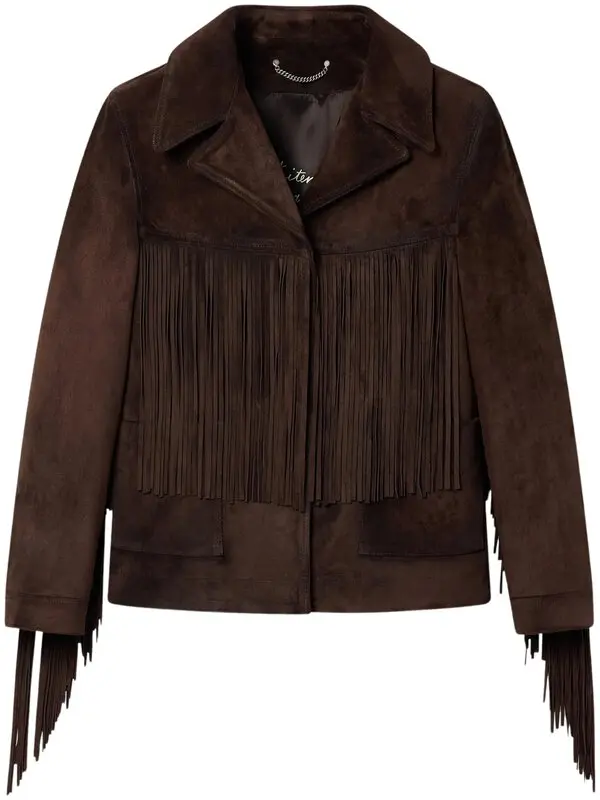 GOLDEN GOOSE Suede Fringe Jacket - Brown