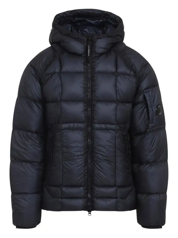 C.P. COMPANY Mini Matte Nfc Lens Hooded Zip Jacket With Adjustable Hem - Blu