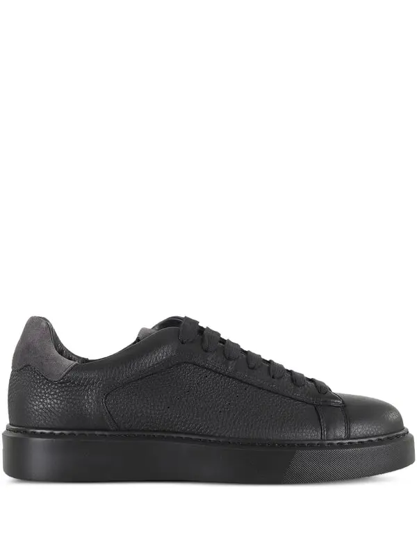 DOUCAL'S Leather Sneaker With Suede Detailing And Memory Foam Comfort