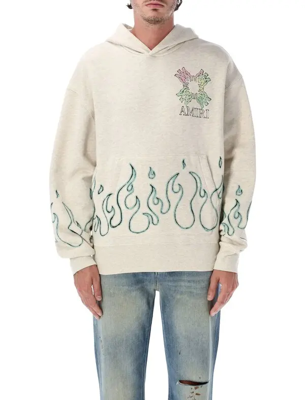 Amiri Flame Graphic Oversized Hoodie