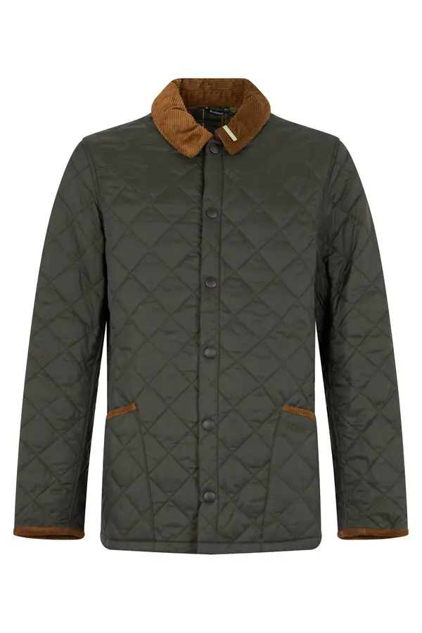 Barbour Quilted Jacket With Ribbed Collar