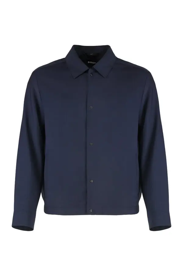 BOSS Wool-blend Overshirt With Classic Collar