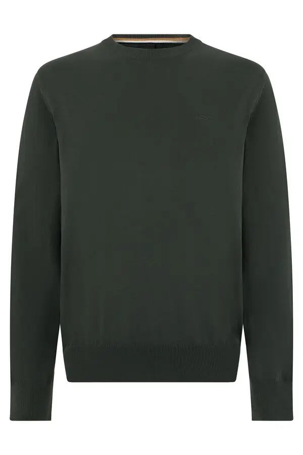 BOSS Cotton Crewneck Sweater - Green