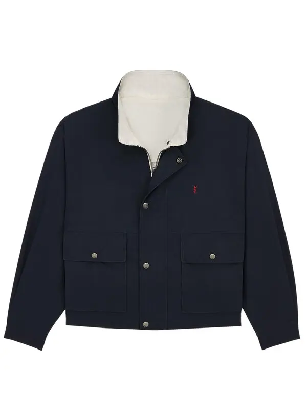 Saint Laurent Concealed Zip Utility Jacket With Snap-button Storm Flap