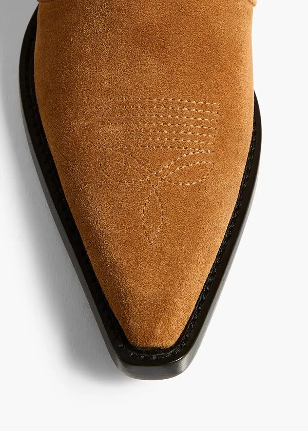 Khaite Clive Ankle Boot In Suede - Caramel