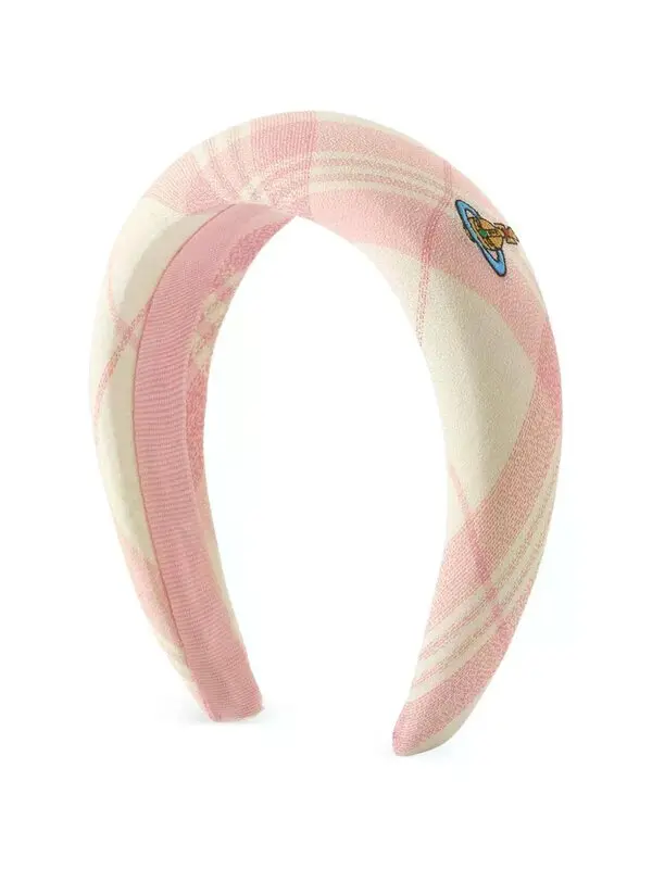 VIVIENNE WESTWOOD Orb-embroidered Check Hairband