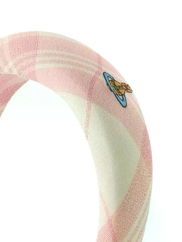 VIVIENNE WESTWOOD Orb-embroidered Check Hairband