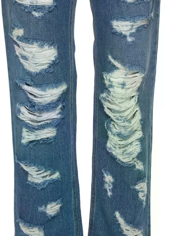 Dolce & Gabbana Distressed High-waisted Wide-leg Jeans