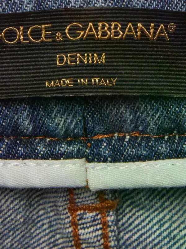Dolce & Gabbana Distressed High-waisted Wide-leg Jeans