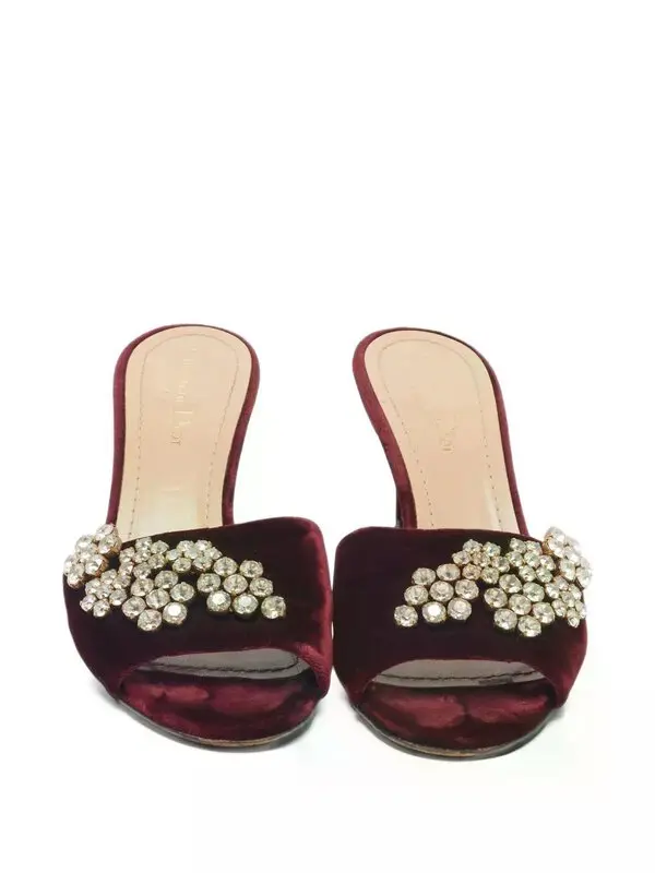 Dior Crystal-embellished Velvet Heeled Sandals